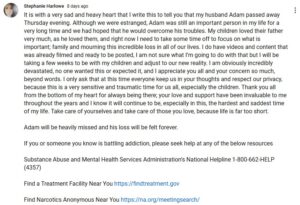 Stephanie Harlowe Mourns The Loss Of Husband Adam Glogowski